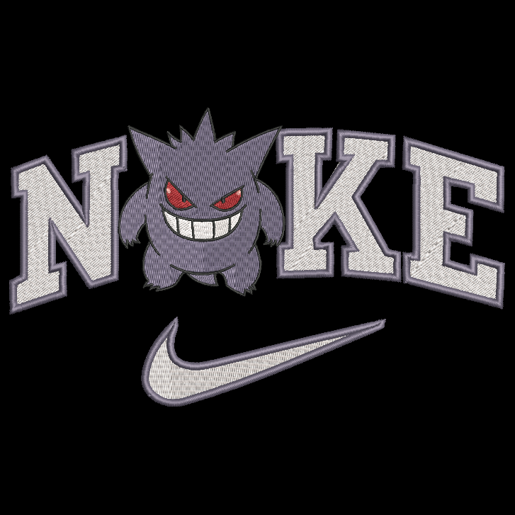 Nike Pokemon Gengar Embroidered ADULT Hoodie / Crewneck Sweatshirt Uni ...